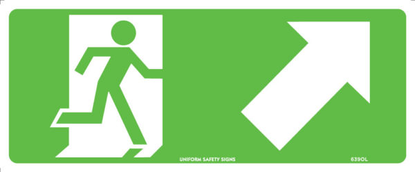 Running Man with Arrow Up/Right | Safety Network