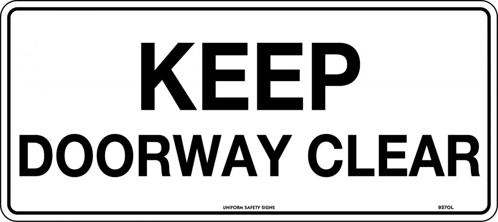 Keep Doorway Clear | Safety Network